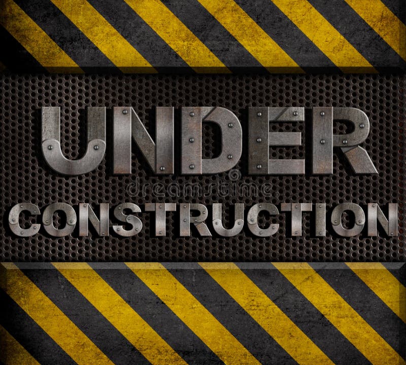 Under Construction Metal Text Stock Illustration - Illustration of iron ...