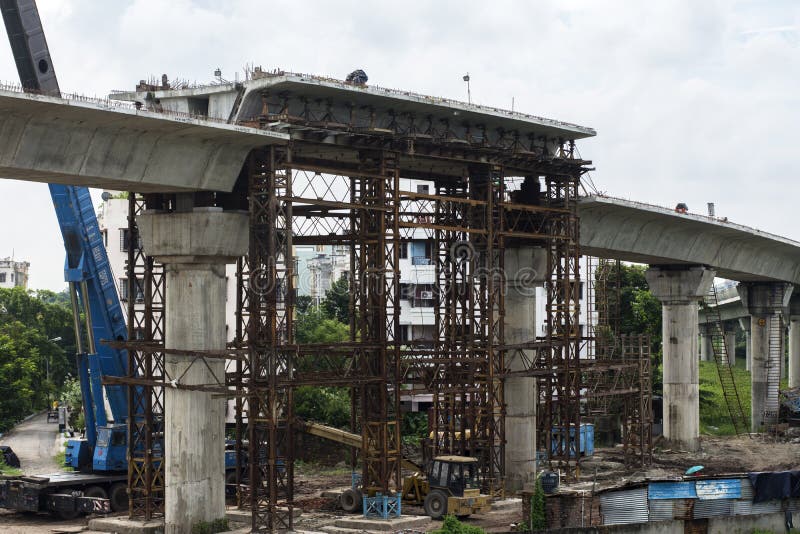 Under Construction Metro Rail Bridge in Kolkata Stock Image - Image of ...