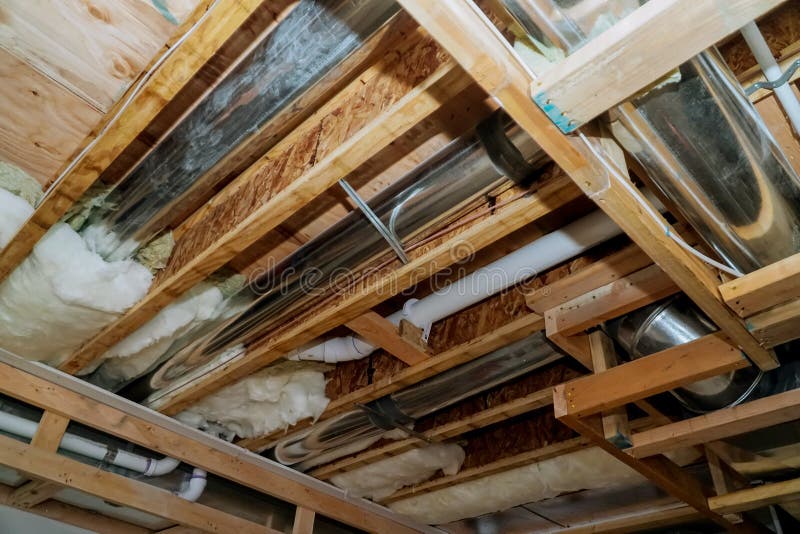 Under Construction New Home Water System Rough Plumbing Stock Image ...