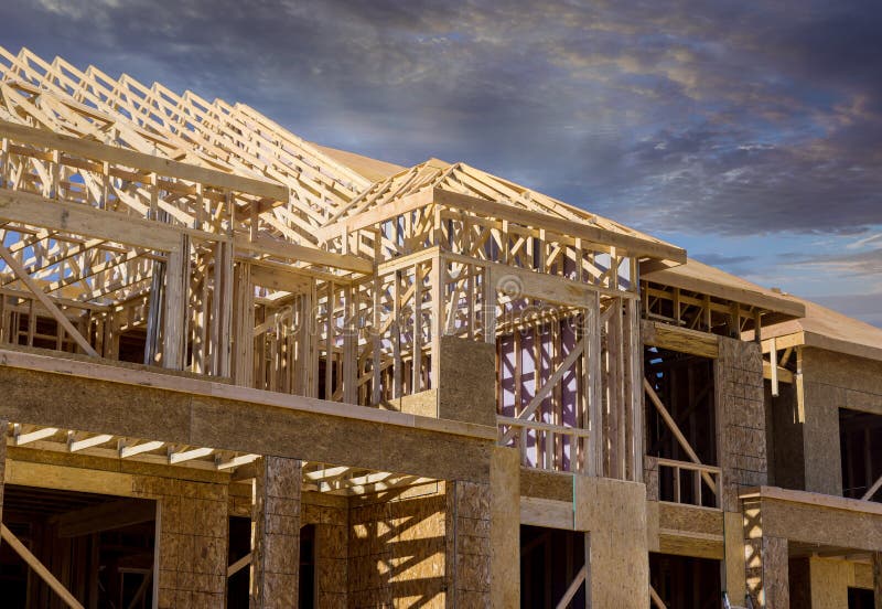 Under Construction New Residential Building Frame Structure Beams ...