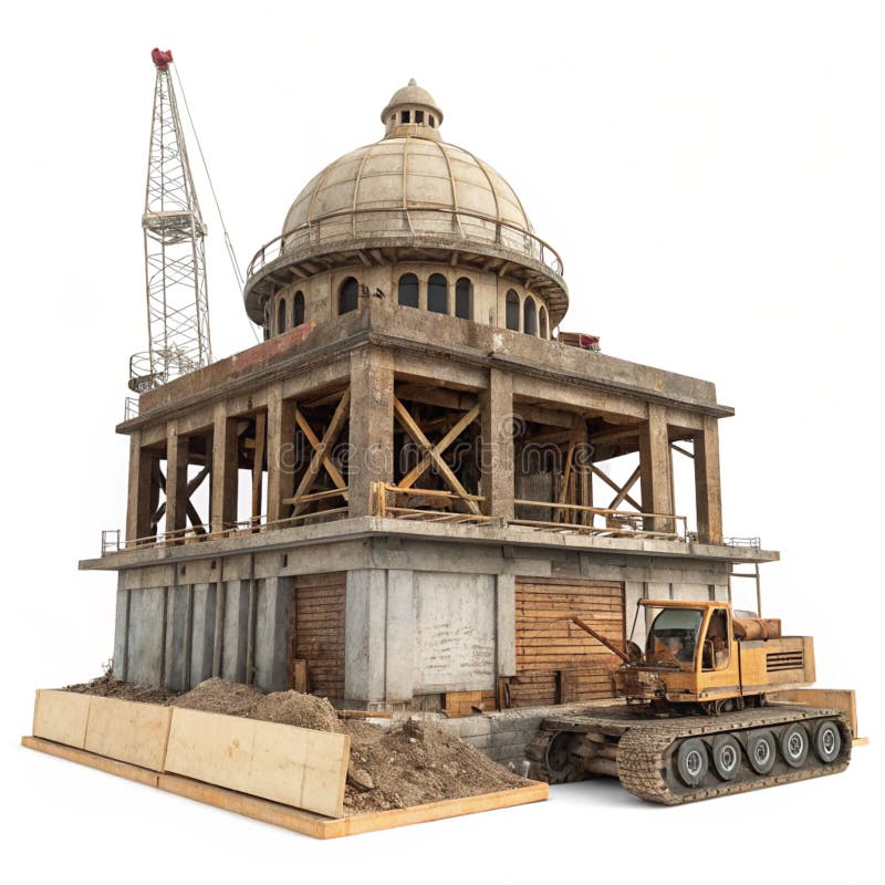 Under Construction Object Isolated on White Background Stock ...