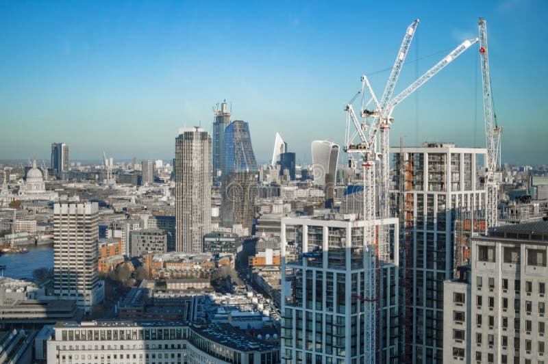 Under Construction and Other Buildings in London Over Skyline Editorial ...