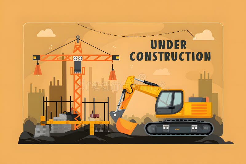 Under Construction Page Background for Internet Web with Construction ...