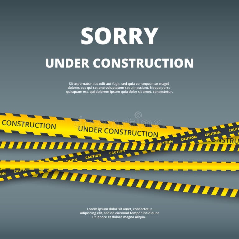 Under Construction Page. Web Site Design Template with Attention Danger ...