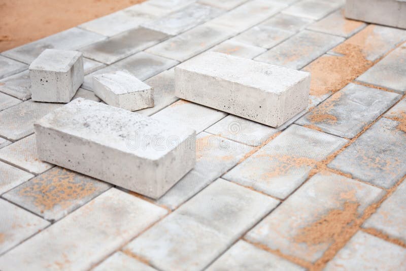 Under Construction Platform from Bricks Stock Image - Image of ...