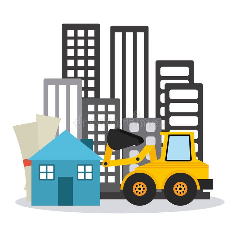 Under construction project stock vector. Illustration of industry ...