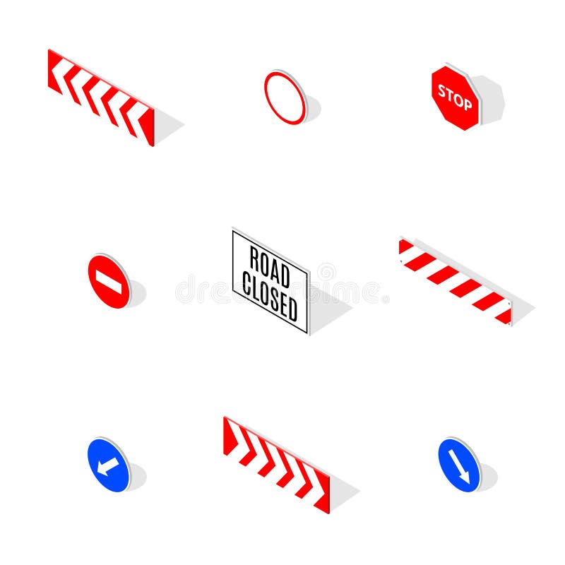 Under Construction Road Sign in 3D Isometric Style, Vector Illustration ...