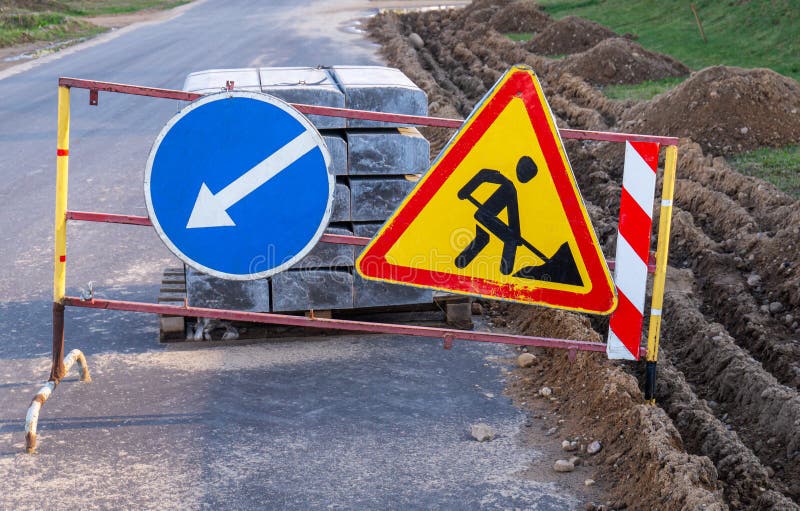 Under Construction Road Sign Stock Photo - Image of work, stop: 259510418 Under Construction Road Sign Stock Photo - Image of work, stop: 259510418