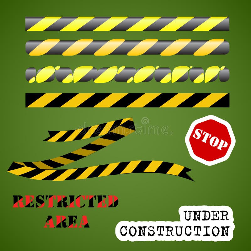 Under construction set stock illustration. Illustration of shadow ...