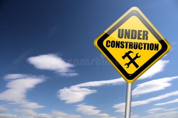 Under construction sign stock photo. Image of recondition - 20290392