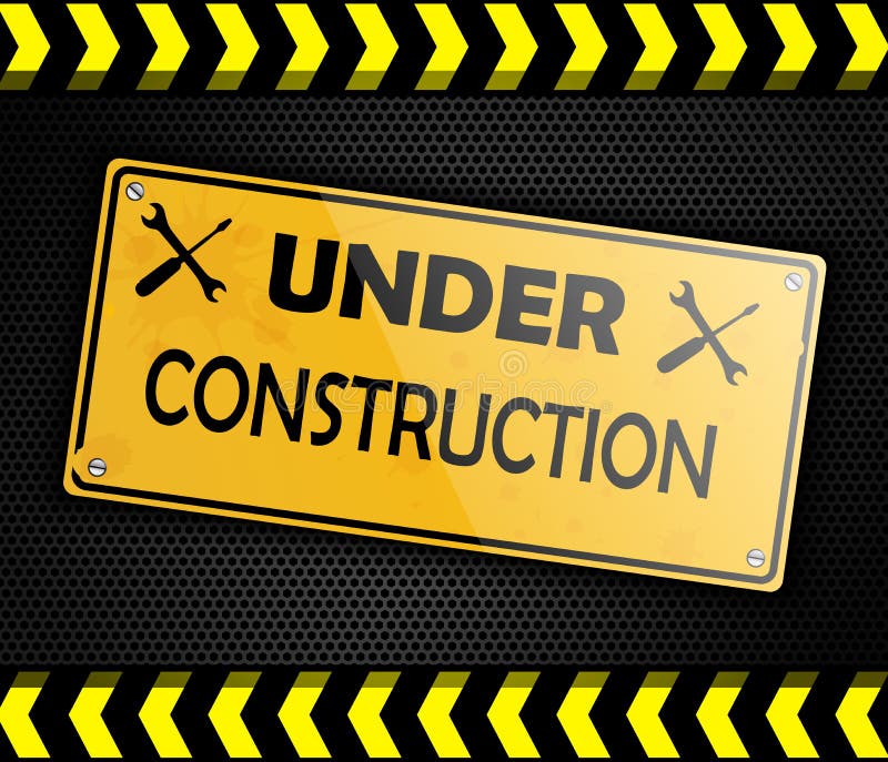 Yellow Stripped Rectangle on Black Background. Blank Warning Sign ...