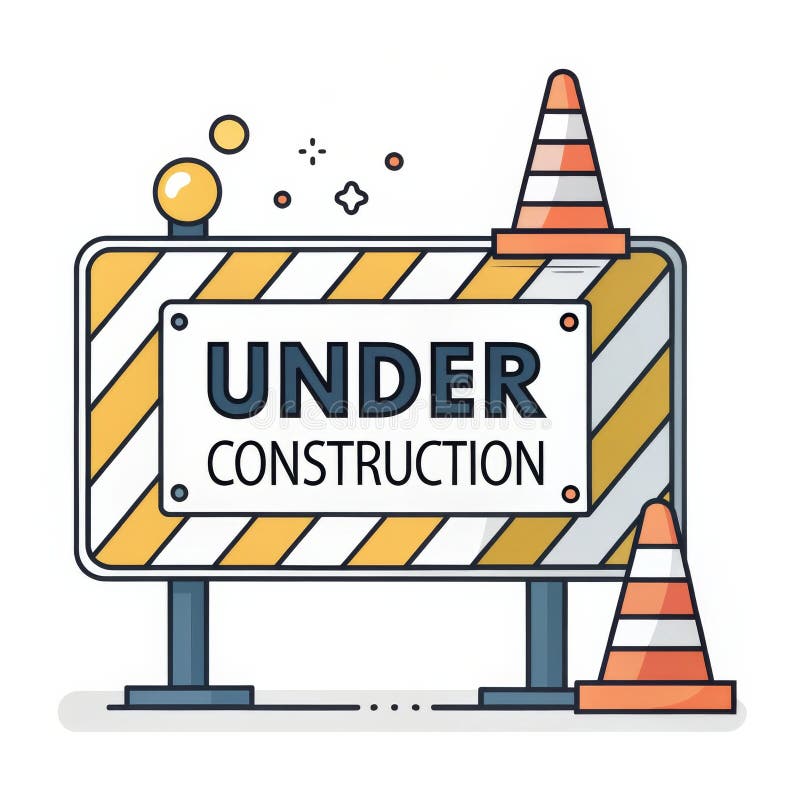 Under Construction Sign Flat Design, Traffic Cones, Website Maintenance ...