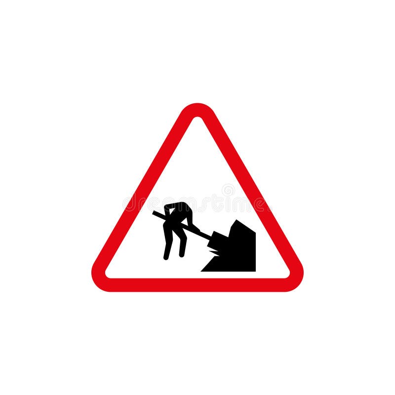 Under Construction Sign Icon Set. Notification of Ongoing Work with ...