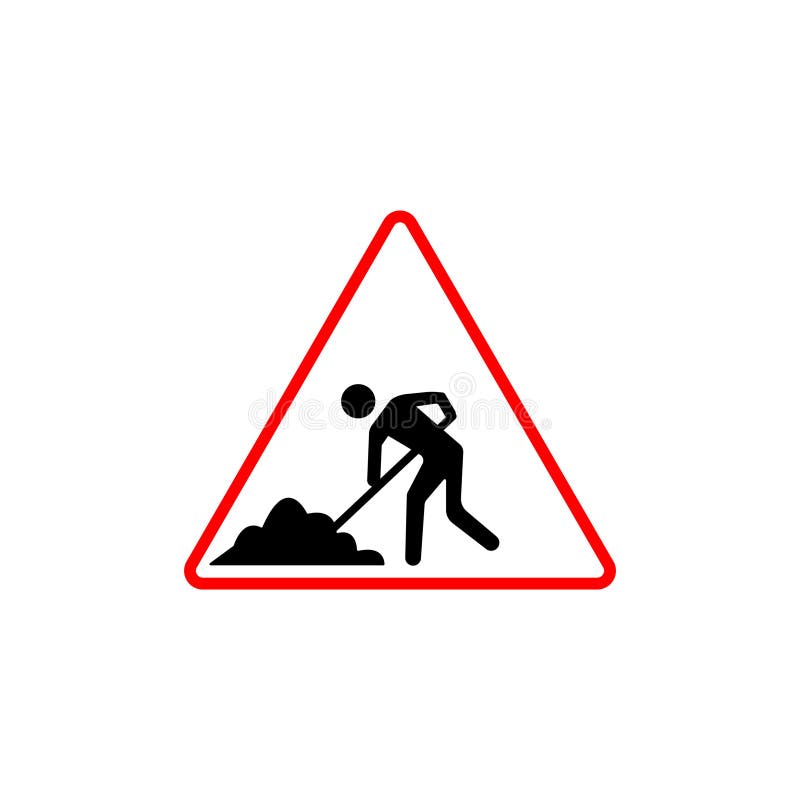 Under Construction Sign Icon Set. Notification of Ongoing Work with ...