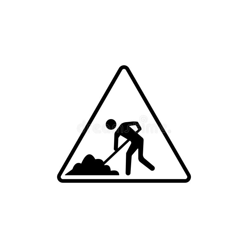 Under Construction Sign Icon Set. Notification of Ongoing Work with ...