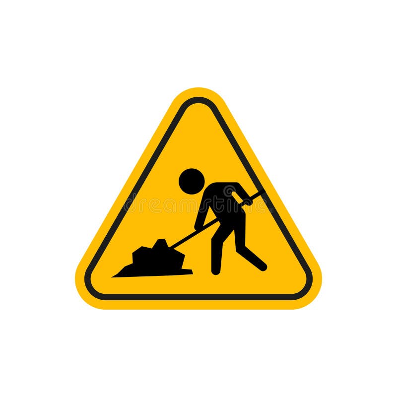 Under Construction Sign Icon Set. Notification of Ongoing Work with ...