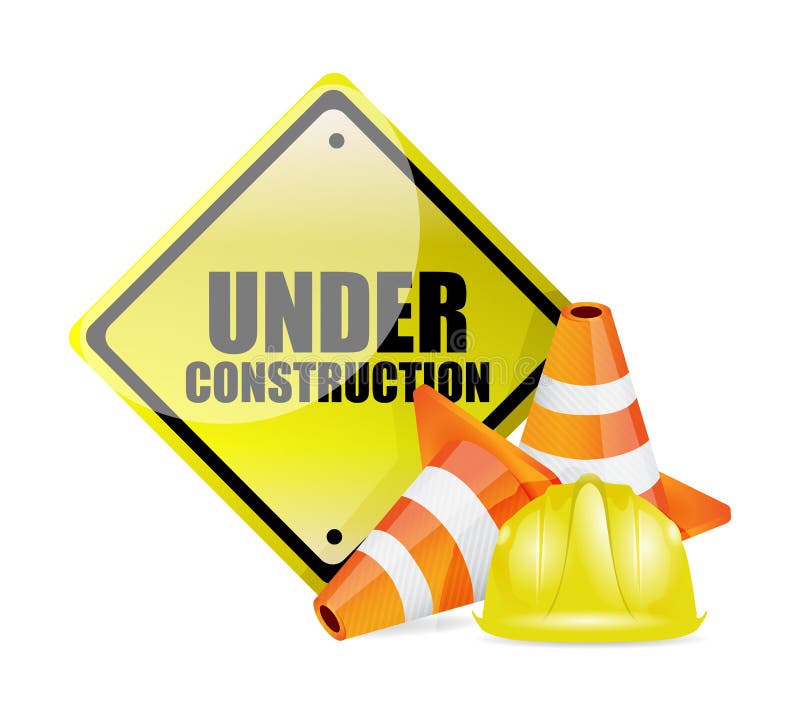 Under construction sign stock illustration. Illustration of warning ...