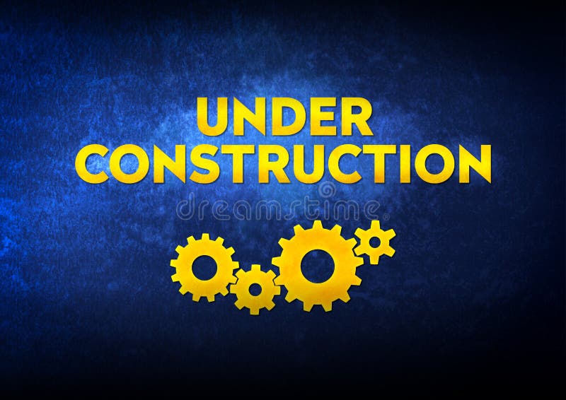 Under Construction Sign. Modern Typography with Gear Wheels Stock ...
