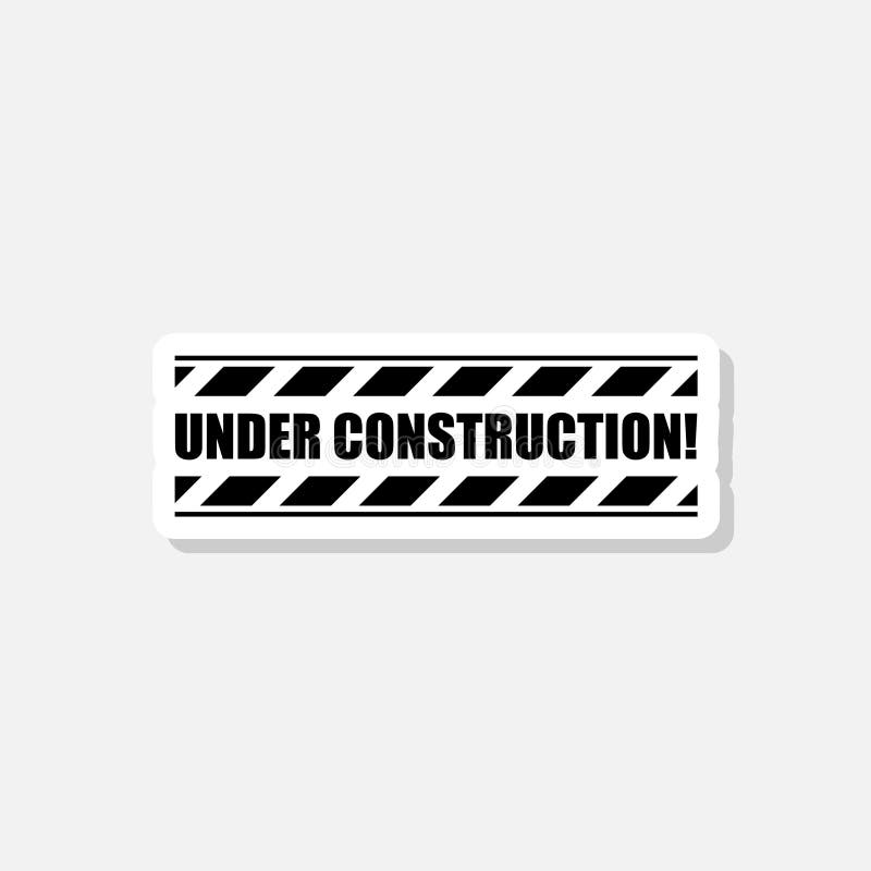 Under Construction Sign Sticker Icon Stock Vector - Illustration of ...