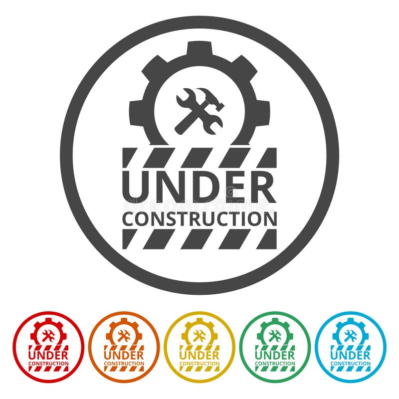 Under Construction Sorry Circle Stock Illustrations – 16 Under ...