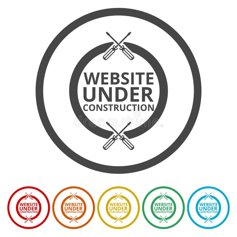 Under Construction Sorry Circle Stock Illustrations – 16 Under ...