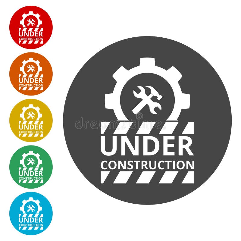 Under Construction Sorry Circle Stock Illustrations – 16 Under ...