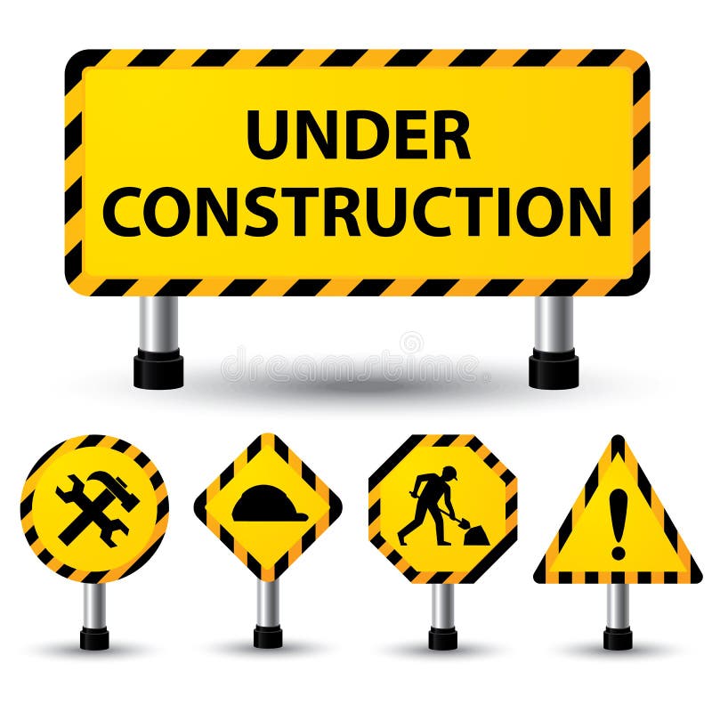 Under construction sign stock vector. Illustration of sign - 34014728