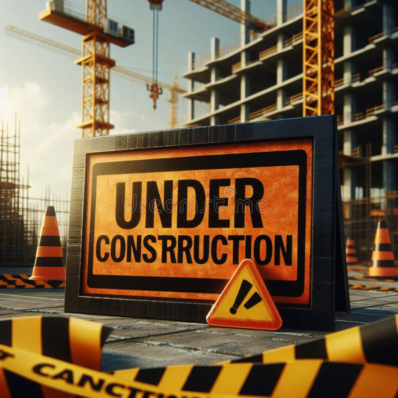 Under Construction Signal Generative Ai for Illustrations Stock ...