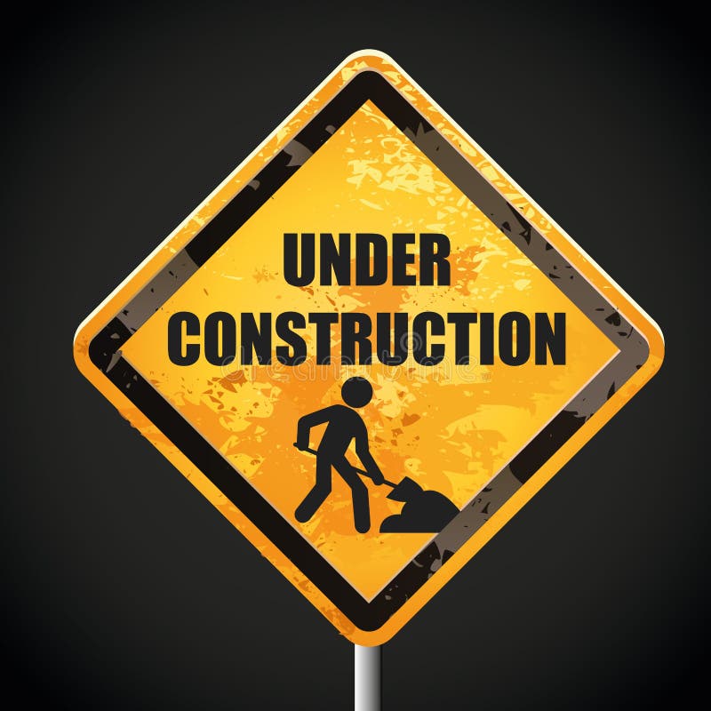 Under construction signal stock vector. Illustration of danger - 35961067