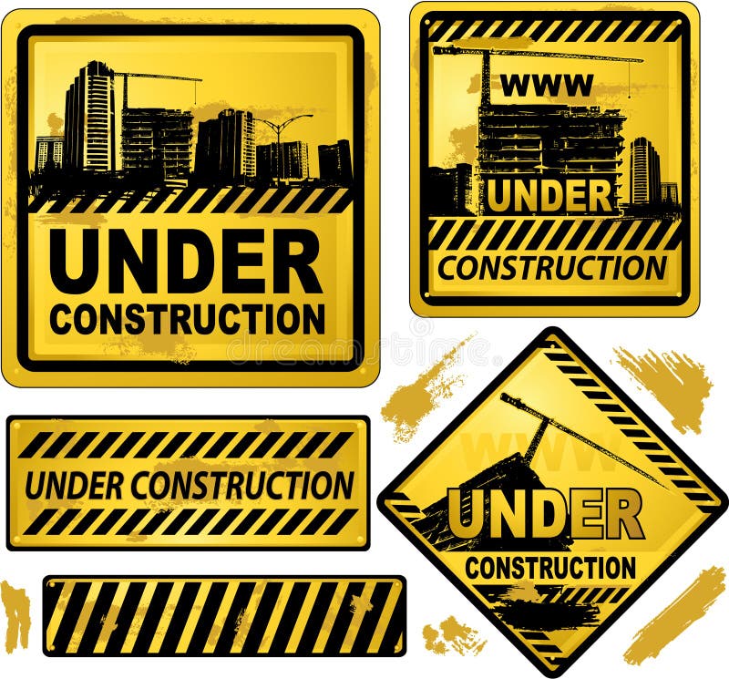 Under construction signs stock vector. Illustration of icon - 14581861