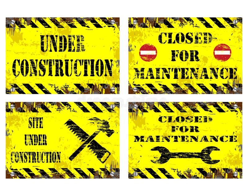 Under Construction Signs stock vector. Illustration of closed - 26908674