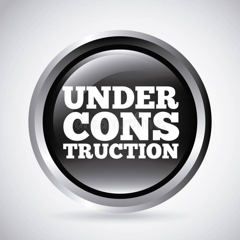 Under Construction Silver Button Isolated Icon Design Stock Vector ...