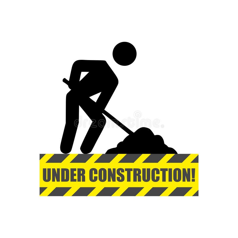 Under Construction, Simple Vector Sign Stock Vector - Illustration of ...