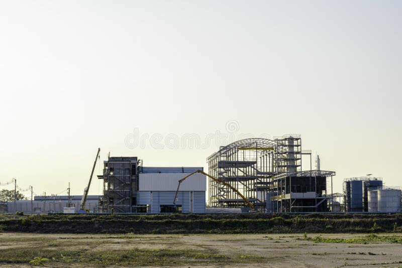 Under Construction Site of Modern Factory Building Stock Photo - Image ...
