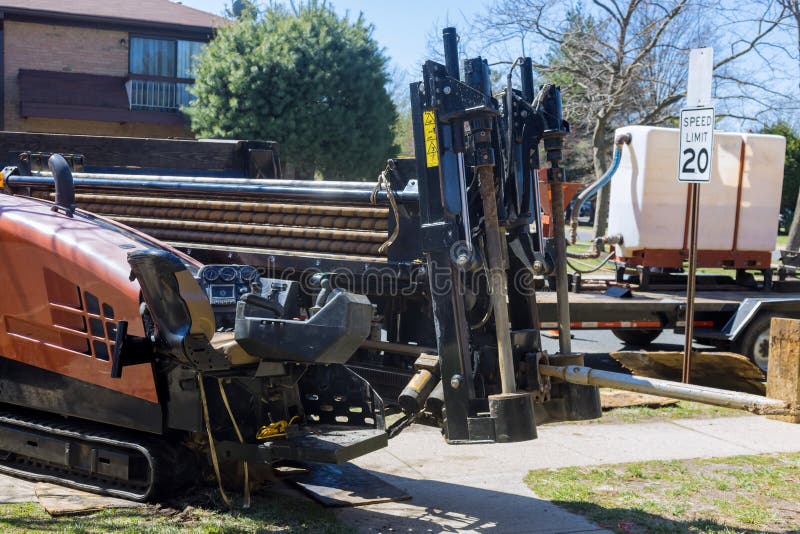 Laying an Electrical Cable in the Ground. New Electric Line Laying in a ...