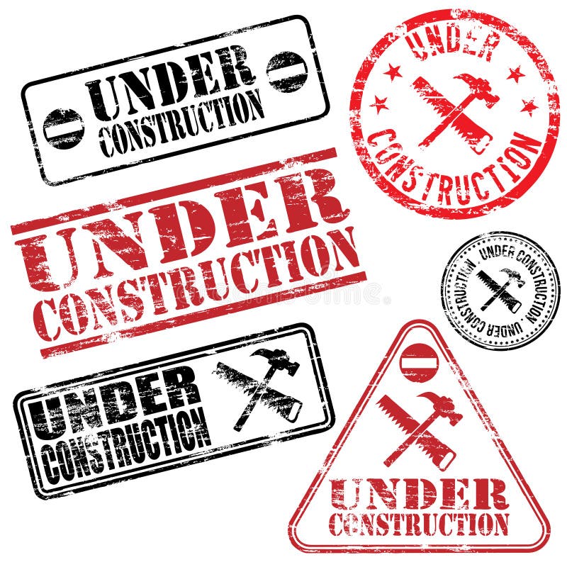 Under Construction Stamps stock vector. Illustration of impression ...