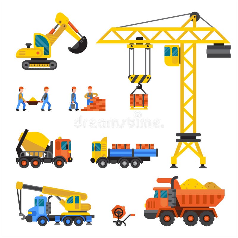Under Construction Technic Silhouette Vector Illustration Stock Vector ...