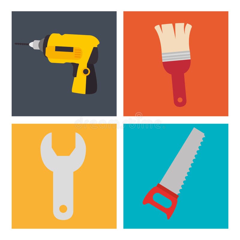 Under Construction and Tools Stock Illustration - Illustration of ...