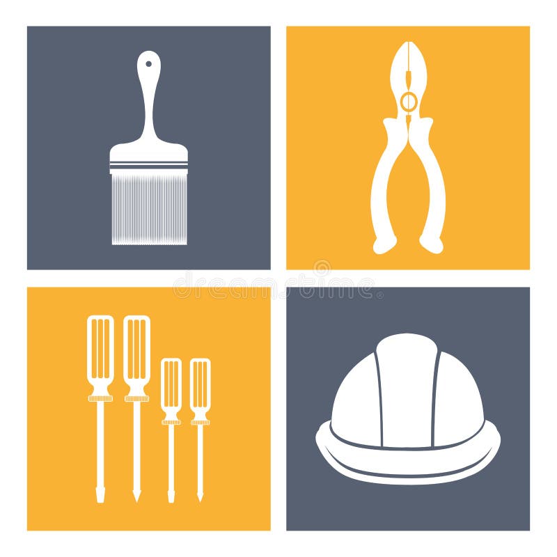 Under Construction and Tools Stock Illustration - Illustration of tool ...