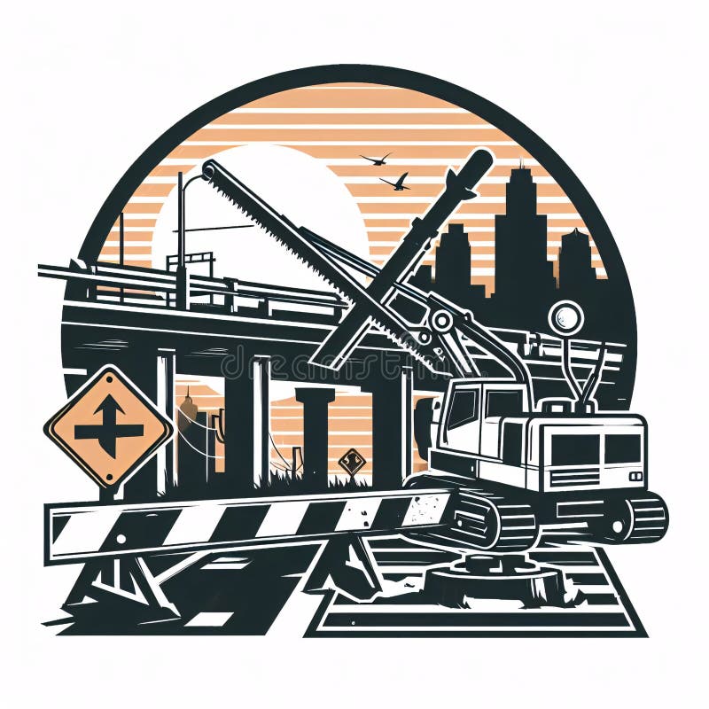 Under Construction Transit Signal. Hammer Silhouette. Vector ...