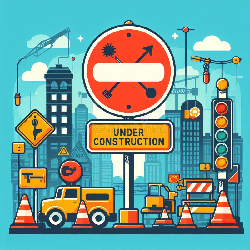 Under Construction Transit Signal. Vector Illustration Generative Ai ...