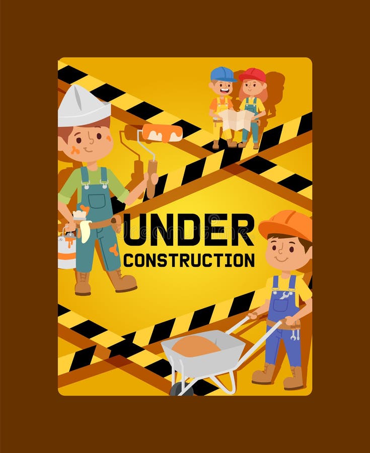 Under Construction Vector Constructor Children Builder Character ...