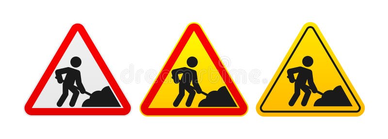 Under Construction Warning Sign and Traffic Cones. Warning Barrier ...