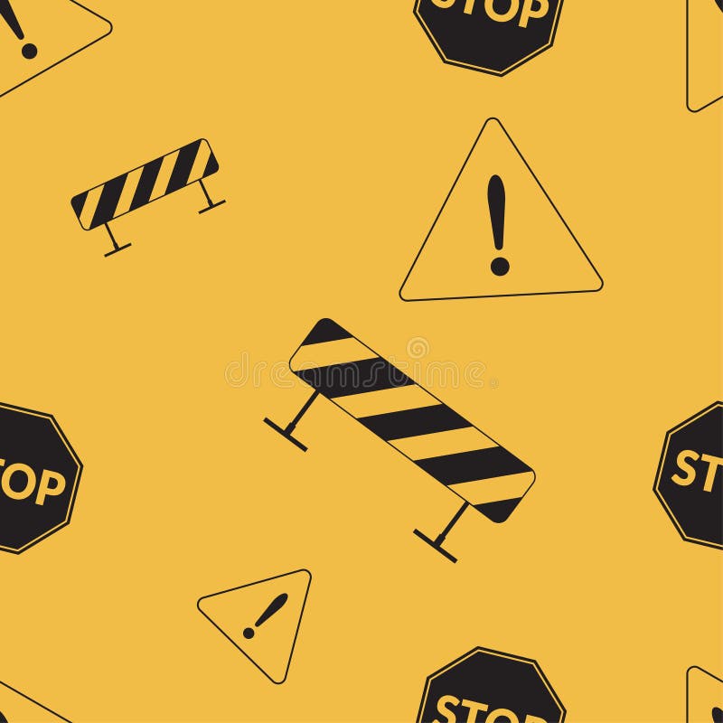 Under Construction. Warning Signs. Pattern Vector Illustration. Stock ...