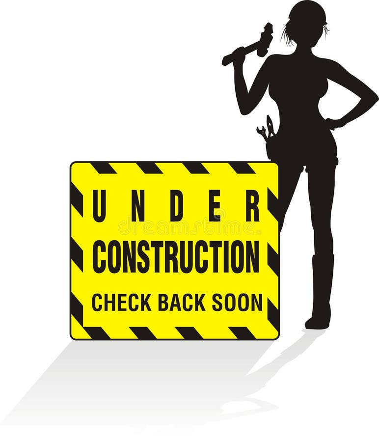 Under Construction - Working Girl Stock Vector - Illustration of ...