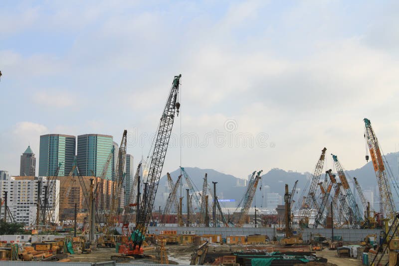 The Under Construction Works in Hong Kong Editorial Stock Photo - Image ...