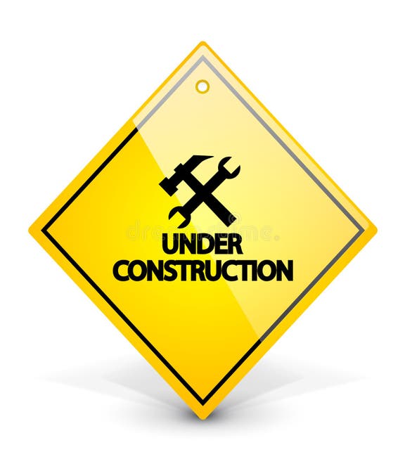 Under Construction Yellow Sign Stock Illustration - Illustration of ...