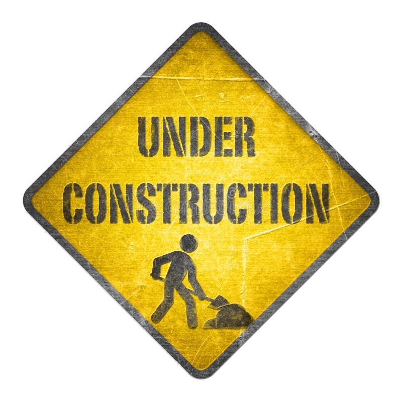 Under construction sign stock vector. Illustration of stop - 9891924