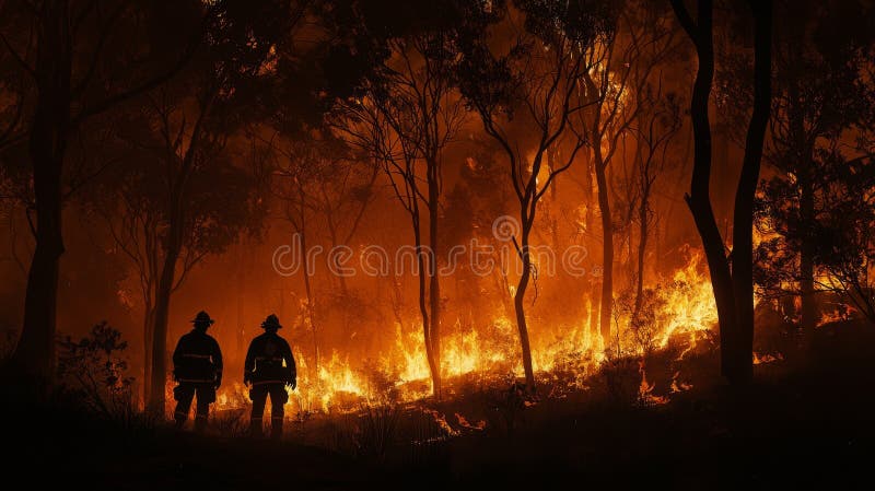 Under Dense Smoke and Flames and a Dramatic Nighttime Fire ...