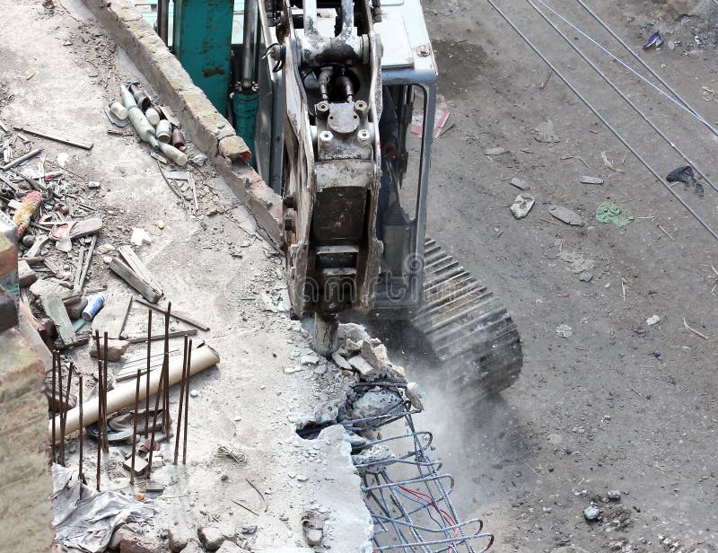 Under destruction stock image. Image of demolition, steel - 62094437